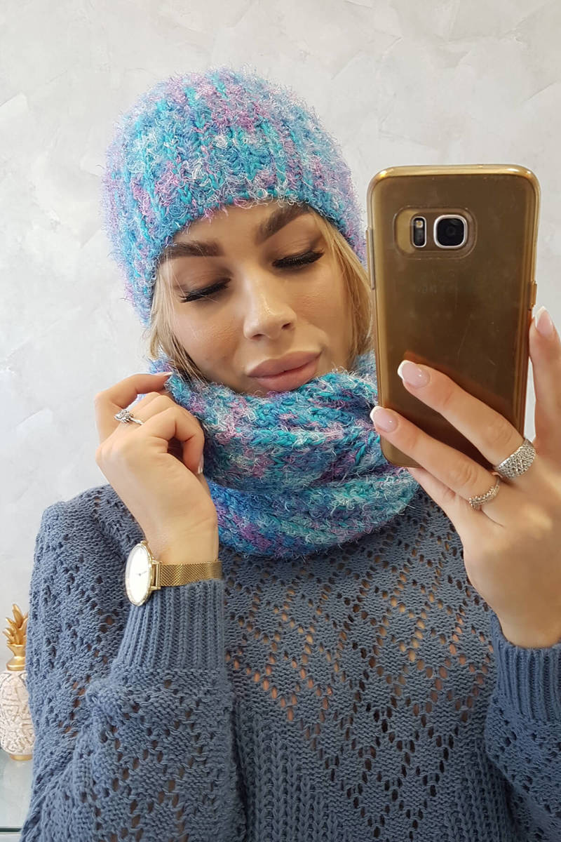 Komplet damski Anita K305 turkusowy. Dámské klobouky. Velkoobchod s oblečením - Kesi